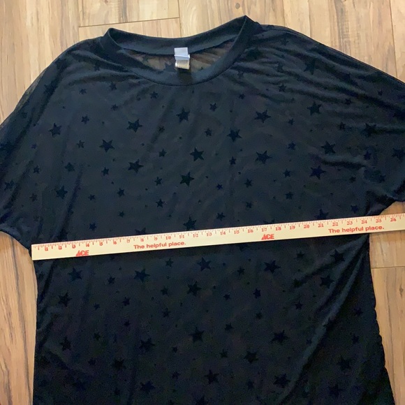 I Heart Raves | Tops | I Heart Raves Stars Black Sheer Shirt | Poshmark